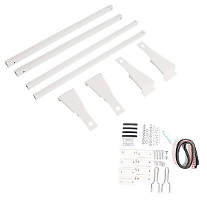 ECOTRIC 41"-77" Universal Ladder Roof Racks Compatible with 2003-2017 Chevy Express GMC Savana 1999-2014 Ford E-Series 700 Lbs Capacity Adjustable 2 Bars for Kayak Canoe Lumber Pipe Cargo