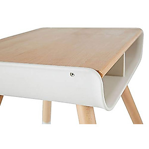 asunflower Wood Table Stool Set for Kid's Modern Desk & Chair Set Height Adjustable Table Chairs Set with Storage, White