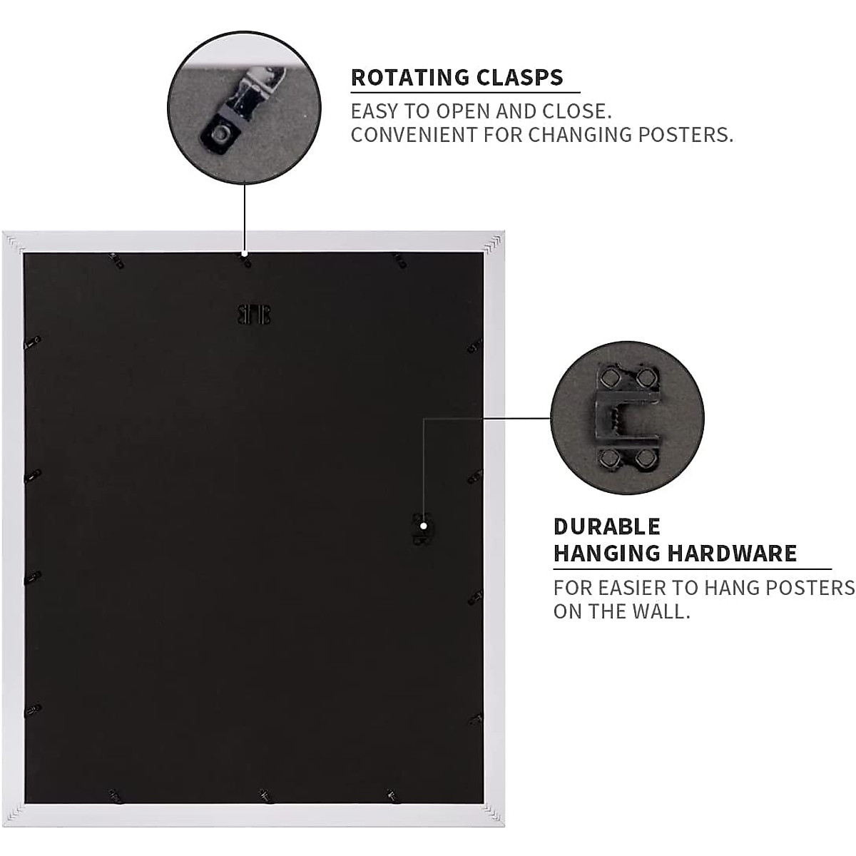 skyDrama 20x24 Picture Frame White PS Material, Display 16x20 Photo without Mat or 20x24 Poster with Mat, Light Weight High Transparent 20by24 Frame for Wall - 20"x24"/White/1Pack