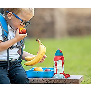 4- pack Kids Water Bottle with Straw for School 13 oz Spill Proof Sippy Cup Flip Top Lid Small Cute Toddler Water Bottle- Bulk Reusable for Trips, Lunch, Day Cares Carry Strap Multi-color BPA Free