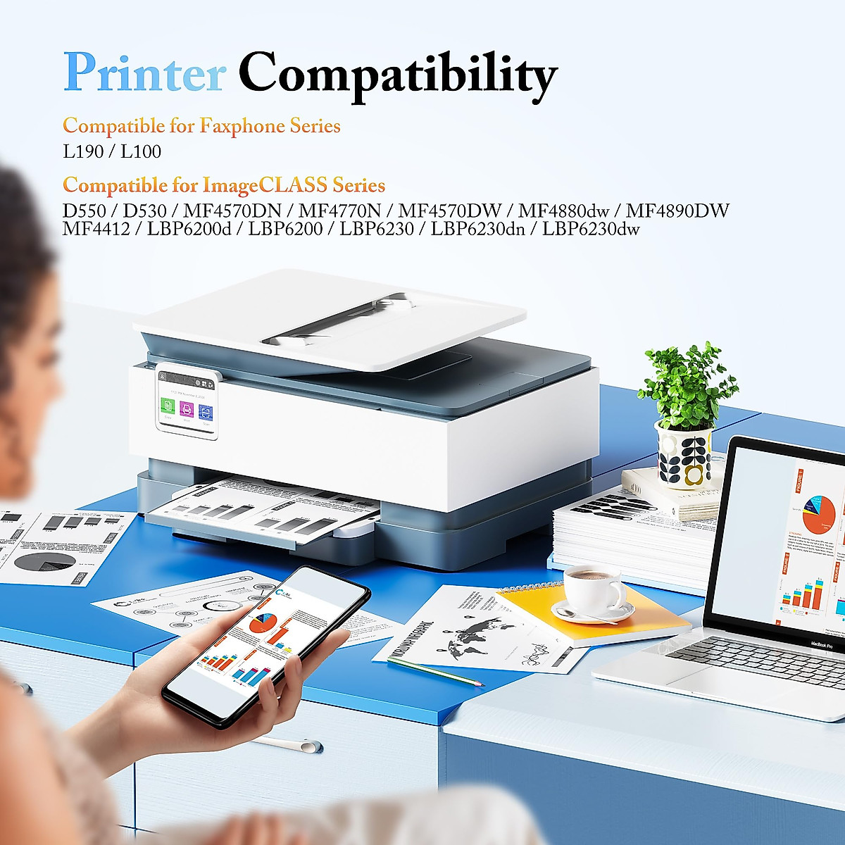 LxTek Compatible Toner Cartridge Replacement for Canon 128 CRG128 to use with ImageCLASS D530 D550 MF4570dw MF4570dn MF4770n FaxPhone L190 L100 Printer Tray (Black, 2 Pack)