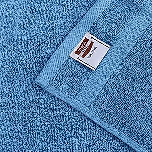 Utopia Towels 8-Piece Premium Towel Set, 2 Bath Towels, 2 Hand Towels, and 4 Wash Cloths, 600 GSM 100% Ring Spun Cotton Highly Absorbent Towels for Bathroom, Gym, Hotel, and Spa (Electric Blue)