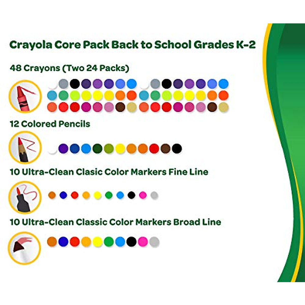 Crayola Back To School Supplies for Girls & Boys, Crayons, Markers & Colored Pencils, Gifts, 80 Pieces [Amazon Exclusive]