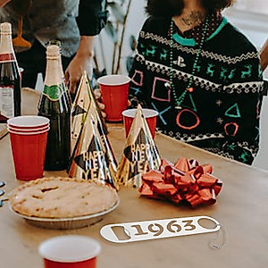 1963 Birthday Anniversary Stainless Steel Flat Bottle Opener Gifts for Women Men Him, 60th Anniversary for Her Friends, Back in 1963 Party Wedding Bottle Opener Gifts Souvenirs Decorations for Guests