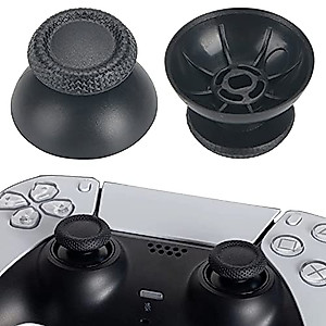 1 Pair Analog Joystick Thumb Stick Grip Cap Replacement for PS5 Controller Black