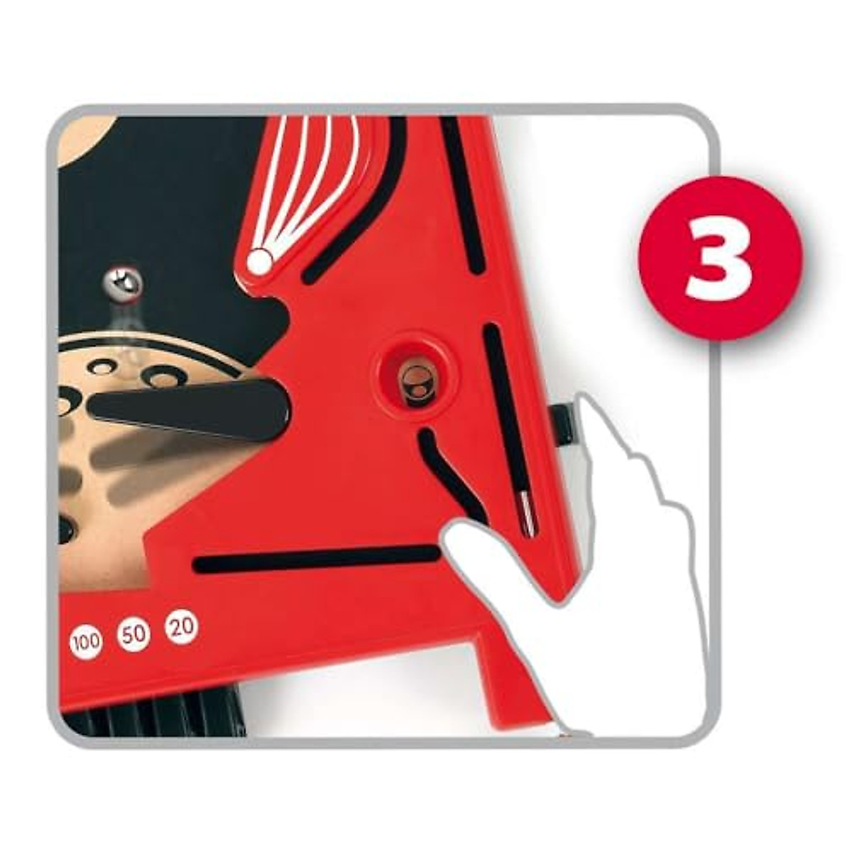 BRIO 34017 Pinball Game - Classic Vintage Arcade Style | Engaging Brain Game for Kids and Adults | Ideal Gift for Ages 6 and Up, Red