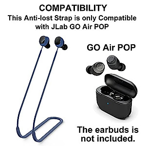 smaate Anti-Lost Strap Compatible with JLab GO Air POP Wireless Earbuds, Soft Silicone Cord for Anti-Falling During Sports