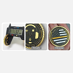 Thin Gold Line Challenge Coin Emergency Dispatcher for First Responders Gift