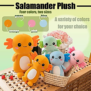 CNAANA Cute Axolotl Stuffed Animal Salamander Plush, Soft Axolotl Plush Toy for Boys Girls Gifts for Gifts (Green, 9.8in/25cm)