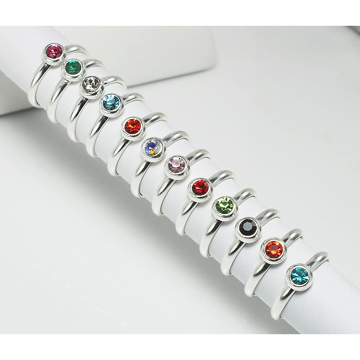 SILVERLINE JEWELRY - 925 Sterling Silver Birthstone Adjustable Toe Rings, Birth Month Open Stackable Rings June, Light Amethyst