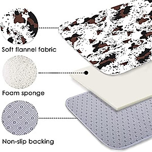 Cow Print Long Runner Rug for Hallway,Brown Cow Cowhide Pattern Western Country Farm Animal Skin,Area Rug Non-Slip Floor Carpet for Bedroom Indoor Doormat Entrance Door Mat Washable Kitchen Rugs