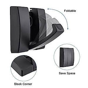 Mornajina 2 Packs Black Folding Hideaway Coat Hooks, Heavy Duty Wall Hooks, Retractable Hooks for Hanging Coat, Wall Mount Hook for Home, Office, Restaurant