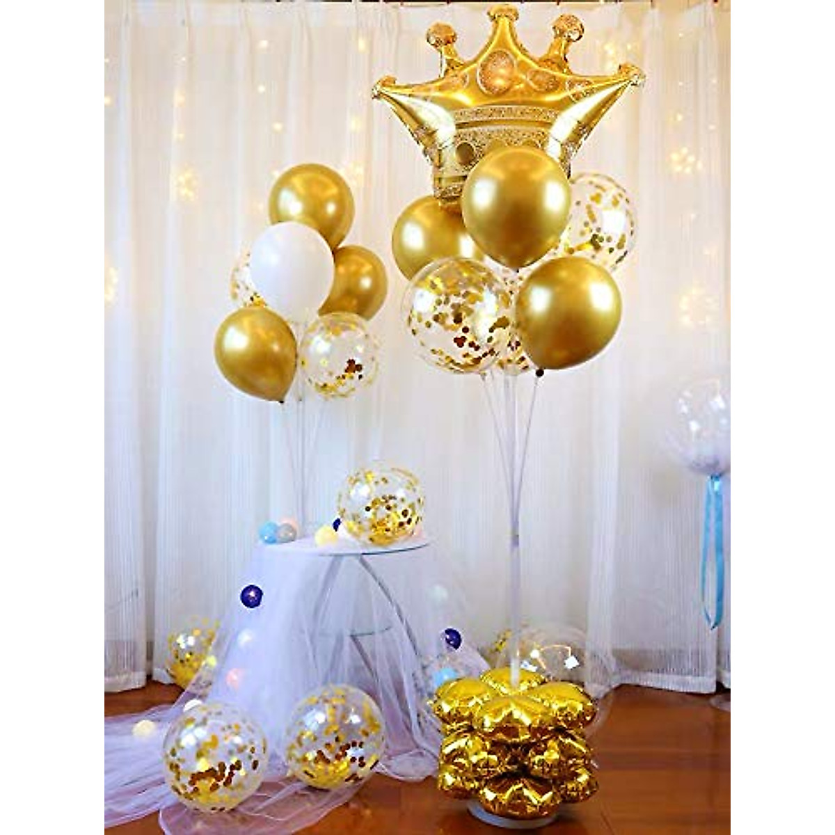 Tellpet Crown Balloons Foil Helium Mylar Balloon, Gold, 2 Pieces
