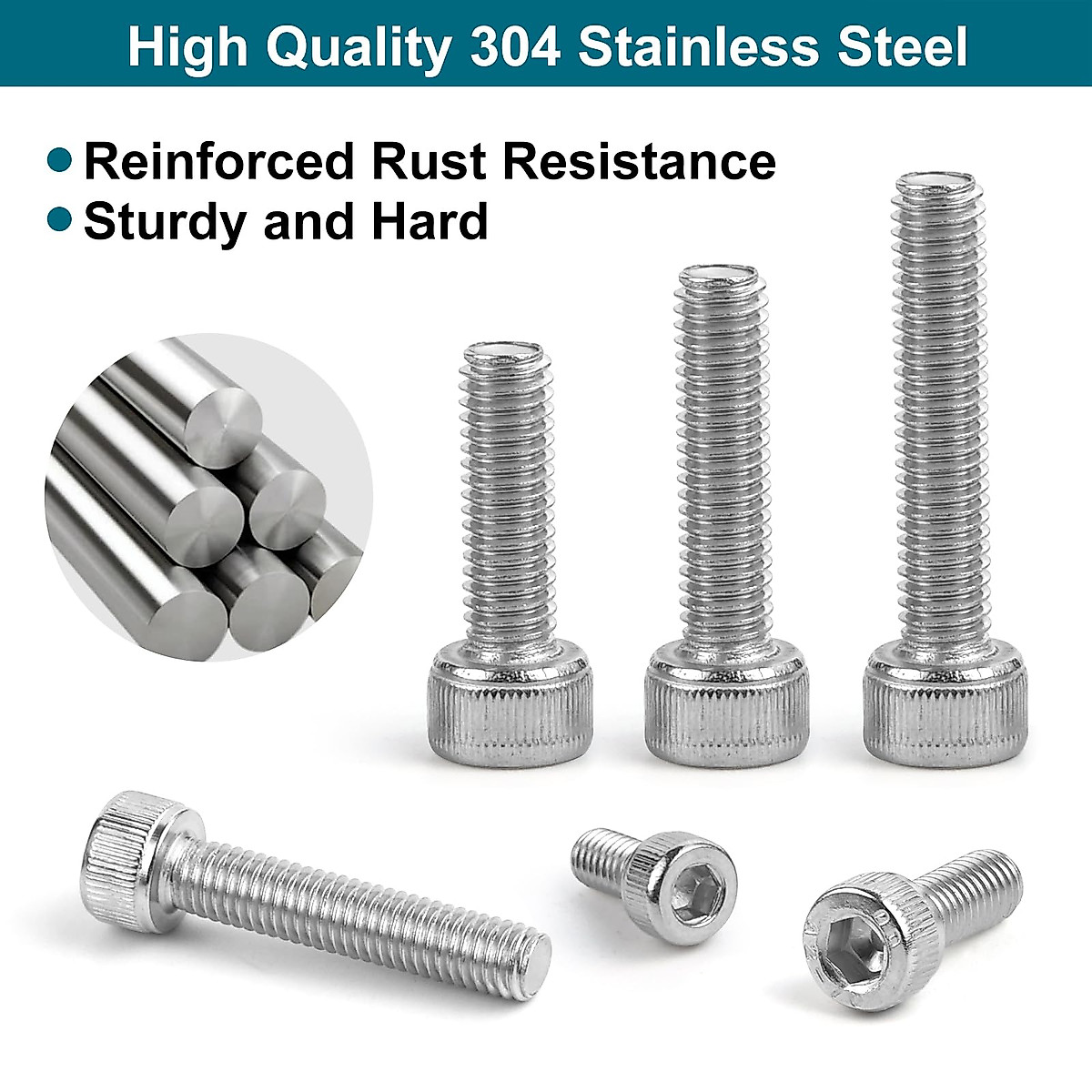 SATANTECH 1600Pcs Metric Screw Assortment,M2 M3 M4 M5 Metric Bolt Assortment,304 Stainless Steel Metric Machine Screws,Hex Socket Head Cap Screws Nuts and Bolts Assortment Kit with Flat & Lock Washers