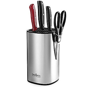 Universal Knife Block, Stainless Steel Knife Holder, Knife Organizer, Modern Rectangular Design, 8.5” by 5”(knives not included)