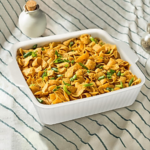 Casserole Dishes for Oven, 10'' Square Casserole Baking Dish, 2 Pack Ceramic Baking Dishes, Bakeware Sets with Handles, Lasagna Pan for Baking, Cake, Kitchen, Microwave, Dishwasher Safe