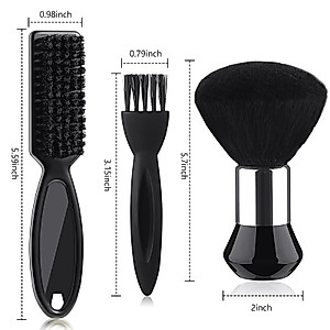 Patelai 3 Pieces Neck Duster Brush Barber Hair Blade Clipper Soft Nylon Trimmer Shaver Razor Cleaning with Storage Bag for Hair Styling(Black)