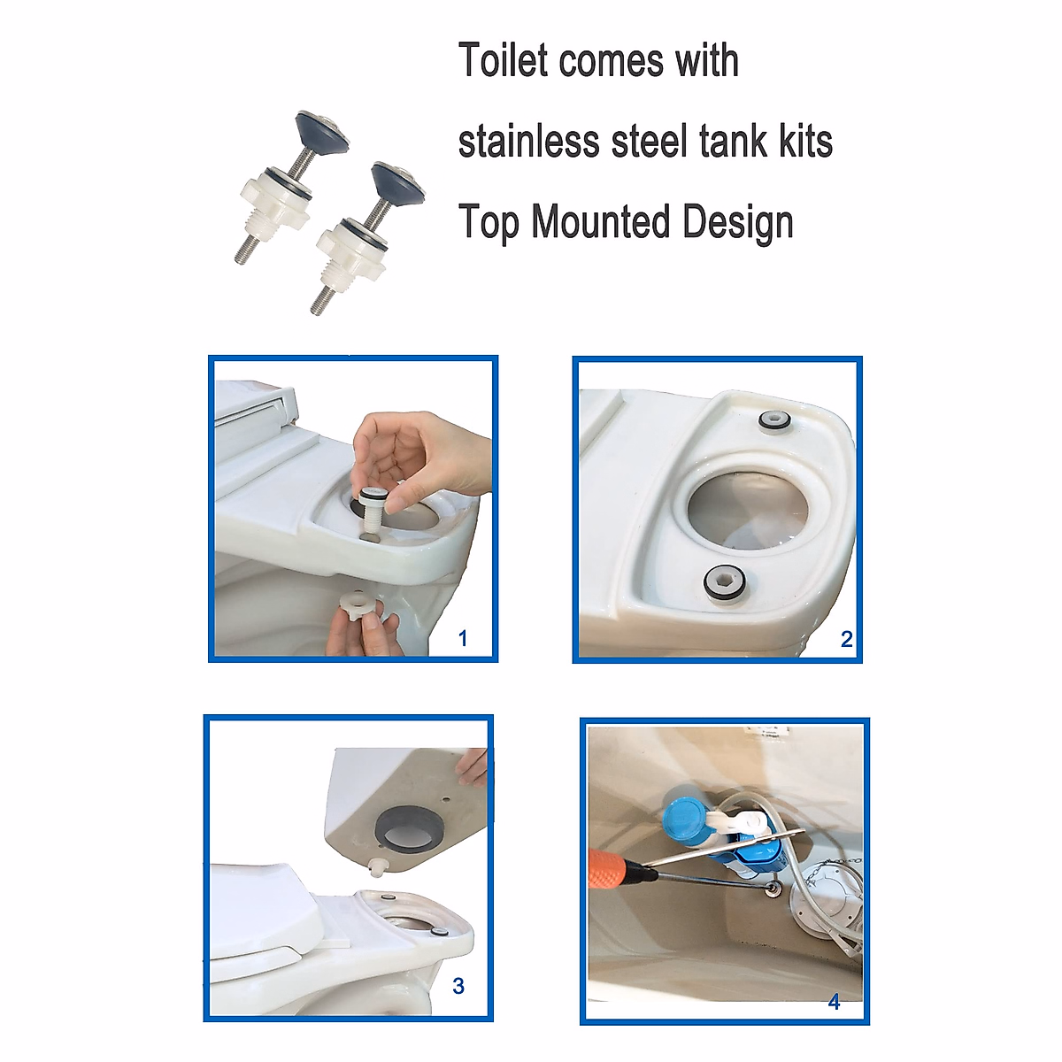 WinZo WZ5888C Extra Taller Two Piece Toilet Elongated Bowl with 21.25" Seat Height,1.28 GPF Front Flush for Seniors, White