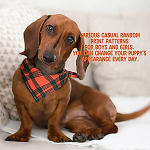 50 Pcs Bandanas for Dogs Plaid Dog Bandana Washable Puppy Bandana Triangle Dog Drool Bibs Dog Hankerchief Girl Comfortable Scarfs for Small Medium Large Dogs Girl Boy Pet Accessories
