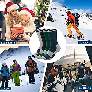 Yeblues 4 Pairs Merino Wool Socks Mens - Thick Thermal Winter Heavyweight Boot Socks Super Soft Warm Hiking Socks (Size 6-11)