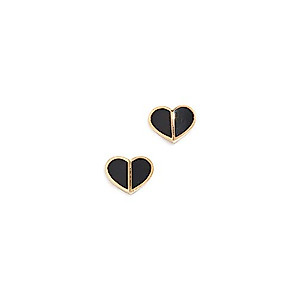 Kate Spade New York Heritage Spade Small Heart Studs Earrings Black One Size