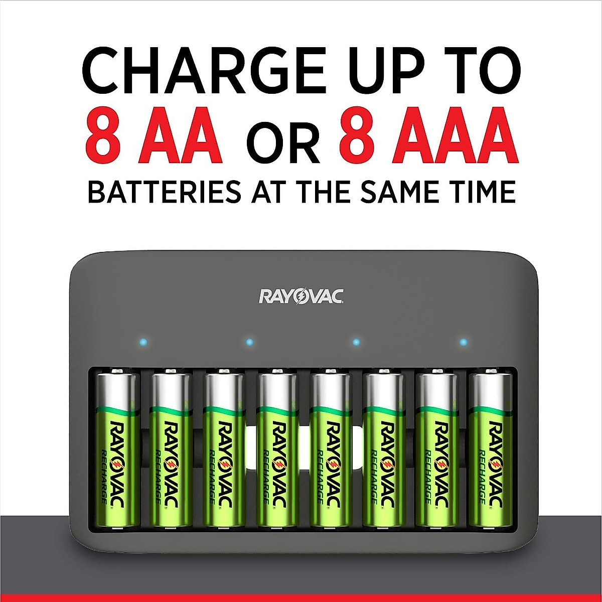 Rayovac AAA Plus Rechargeable Batteries and USB Battery Charger Bundle Pack, 4 AAA Batteries