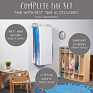 Factory Direct Partners 10498-AS Hanging Rest Mat - Daycare and Preschool Nap Mats (6-Piece) - Assorted