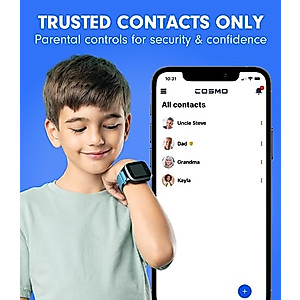 JrTrack 2 SE Smart Watch for Kids by Cosmo | 4G Phone Calling & Text Messaging | SIM Card & Flexible Data Plans | GPS Tracker Watch for Kids | Children’s Smartphone Alternative (Blue)