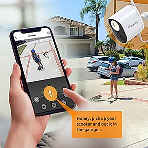 TOUCAN Outdoor Floodlight Security Camera, Plug-in Power, Bright LED Light, Night Vision, Radar Motion Detection, 2-Way Audio, Works with Alexa & Google Home, 1080P HD Video, No Subscription Required