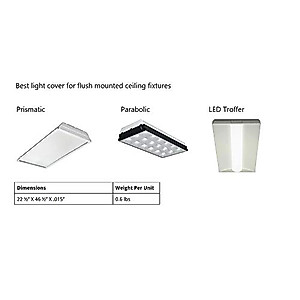 Premium Fluorescent Light Covers | Block UV| Block Glare to Help Reduce Headaches, Eyestrain, Seasonal Depression | Supports Focus and Clarity | Work, Office, Home