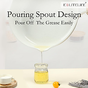 ESLITE LIFE Nonstick Frying Pan Skillet with Lid, Healthy Granite Coating Egg Omelette Pan Stone Cookware Chef's Pan, PFOA Free(Cream, 8" w/Lid & Spatulas)