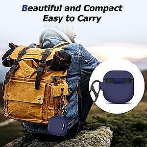 LDSXAY Compatible with Anker Soundcore Liberty 4 NC Case Cover, Soft Silicone Shockproof Protective Case Skin for Soundcore Liberty 4 NC Wireless Earbuds (Blue)