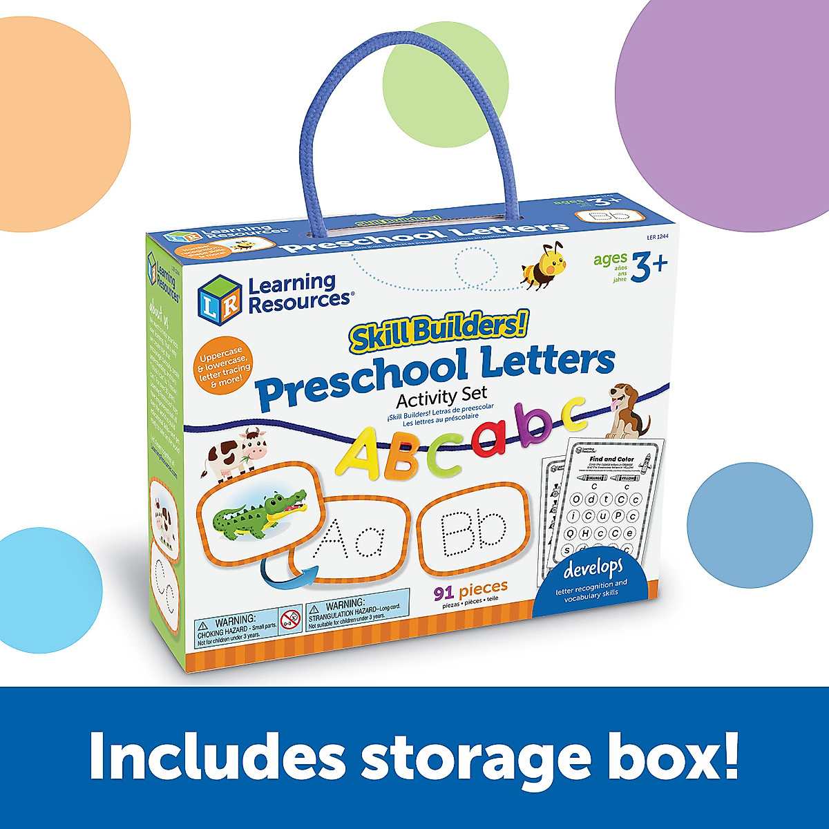 Learning Resources Skill Builders! Preschool Letters - 91 Pieces, Ages 3+ Toddler Learning Activities, Preschool Learning Materials, Homeschool Preschool Supplies, Alphabet Learning for Preschool