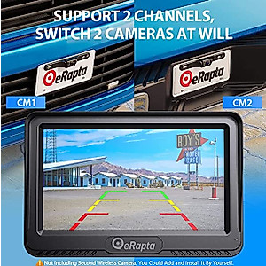 eRapta 1080P Wireless Backup Camera with Monitor ERT03, Stable Signal 4.3'' HD Monitor, IP69K Reverse Camera for Trucks Car Sedans etc.