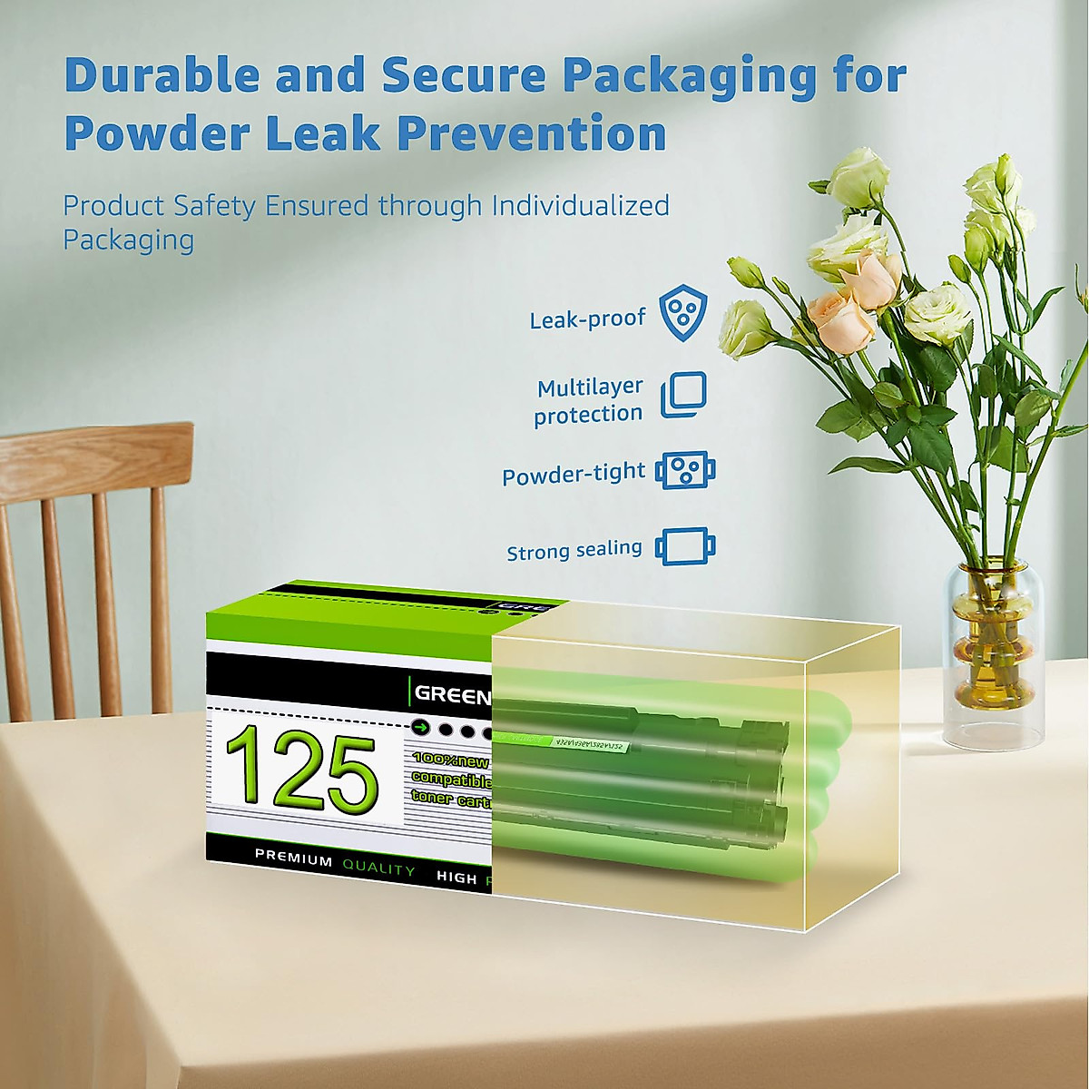 greencycle 2 Pack Compatible for Canon 125 3484B001AA 125 CRG 125 Laser Black Toner Cartridge use in ImageClass LBP6000 LBP6030w MF3010 Printer