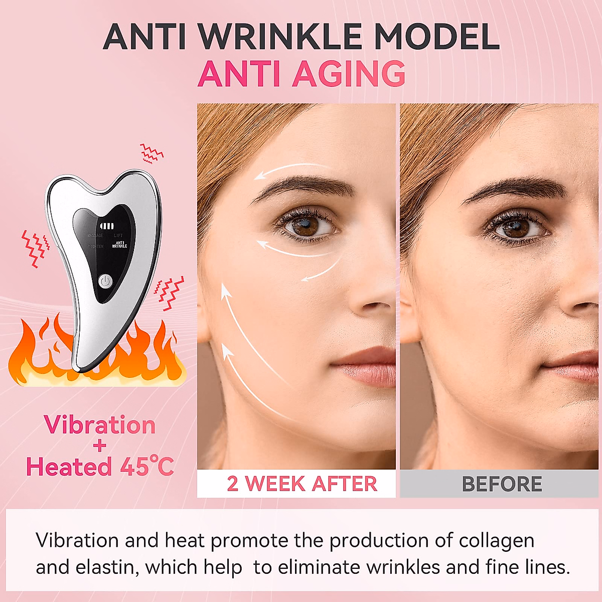 LEYOK Electric Gua Sha Facial Tools - Face Sculpting Tool/Lift Device - Heated & Vibration & Red Light Massager, Anti-Aging & Wrinkles, Puffiness, Double Chin, Tension Relief