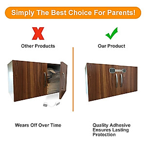 Child Safety Locks, Baby Proofing Cabinet Latches, Dual Button, Drawers, Cupboard, Extra Easy Install (2 Pack)