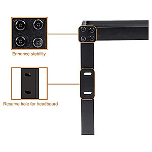 xtfei 14" Queen Bed Frame Heavy Duty Metal Beds Frames with Storage No Box Spring Needed Noise Free Sturdy Steel Slats Support 3500lbs