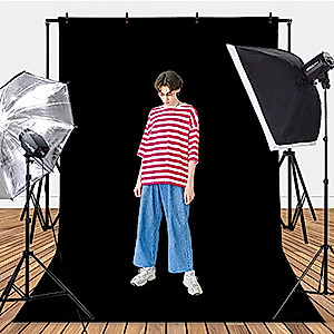 TRLYC Black Background Backdrop - 10x10.5FT Backdrop Background for Photography Black Photo Booth Backdrop for Photoshoot Photography Background Screen Video Recording Curtain,4 x Backdrop Clips
