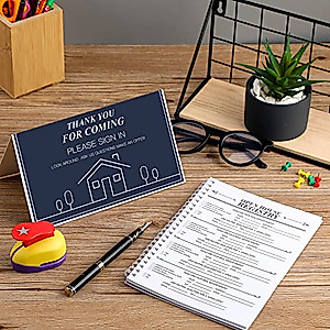 2 pieces Open House Visitor Register Guest Registry Sign Frosted Waterproof Cover with Thank You for Coming Tent Card for Real Estate Agent Supplies