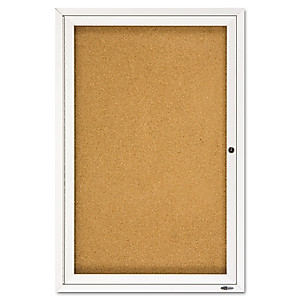 Quartet 2363 Cork Board W/Glass Door, 1 Door, 2-Ft x3-Ft, Aluminum Frame