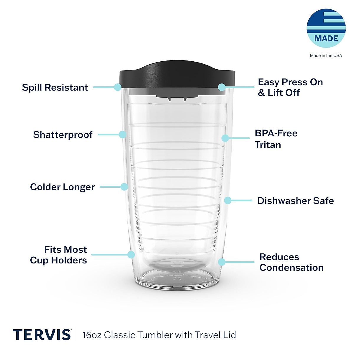 Tervis Peanuts - Pals Collection Made in USA Double Walled Insulated Tumbler Travel Cup Keeps Drinks Cold & Hot, 16oz, Lucy the Psychiatrist