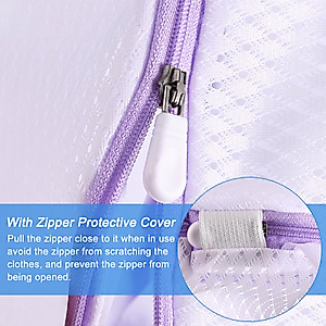 uxcell 2Pcs Shoes Washing Bag, 7.9 x 15 Inch Cylinder Mesh Laundry Bags for Washing Machine Wash Sneakers, Slippers, Delicate, Underwear, White/Purple