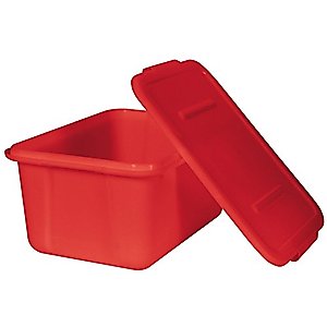 School Smart 276859 Large Storage Tote with Snaptite Lid, 7-1/2" x 11-3/4" x 15-1/2", Red