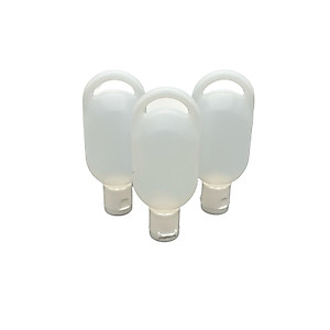 3 Pack - 1/2 oz HDPE Tottle Bottles with White Snap Top Caps - Semi-Transparent, Impact-Resistant, Flexible - Hotel Amenities, Travel Size - Includes Hang Loop for Easy Clipping (3)