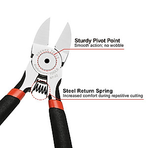 BOENFU Wire Cutters for Crafting 2 Pack Heavy Duty Nippers Tool Jewelry Pliers Flush Cutters for Artificial Flowers, Jewelry Making, Chicken Wire, Electronics, 6 Inch, Black