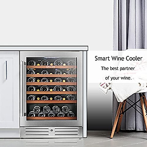 Sipmore Wine Cooler Built-in or Freestanding Wine Refrigerator Cavavn Series with Temperature Memory System and LED Design (24 inch single zone)