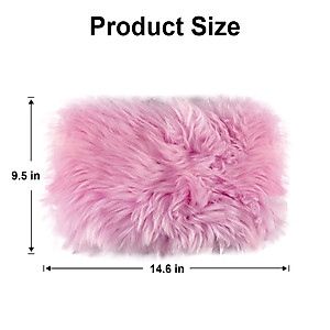 Amiss Genuine Wool Auto Center Console Pad, Universal Car Armrest Seat Box Cover, Soft Wool Auto Armrest Cover Protector for Most Vehicle, SUV, Truck, Car - Pink