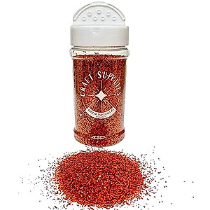 Large 250g Shaker Jar of Golden Orange Glitter-Colourful Glitter for Resin or Crafts, Chunky Glitter, Nail Art