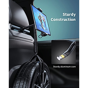 APPS2Car Tablet Holder for Car Headrest, iPad Holder for Car Back Seat, Adjustable Gooseneck Arm & 360° Rotation Fit for iPad Pro Air Mini/Samsung Tabs/Kindles or Other 4.7-12.9” Devices